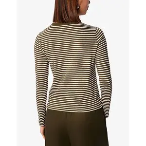 Whistles Stripe-print Cotton-jersey Top
