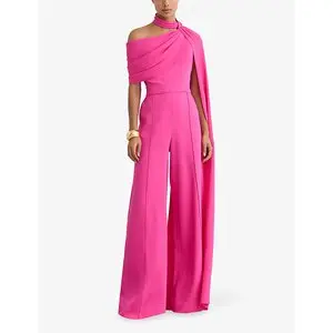 REISS Stretch-woven Jumpsuit With One-shoulder Detail