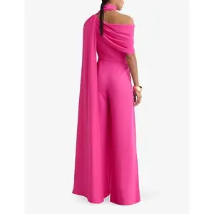REISS Stretch-woven Jumpsuit With One-shoulder Detail