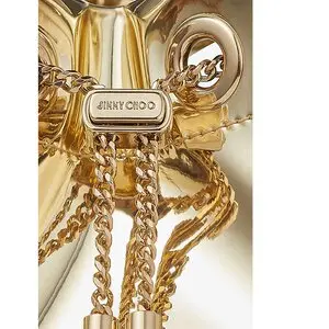 JIMMY CHOO Metallic-woven Top-handle Bag