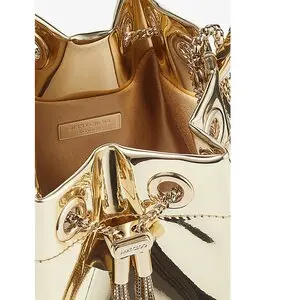 JIMMY CHOO Metallic-woven Top-handle Bag
