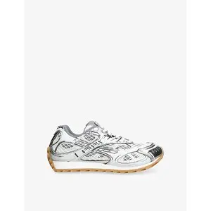 Bottega Veneta Orbit Metallic Woven Low-top Trainers - Silver Com