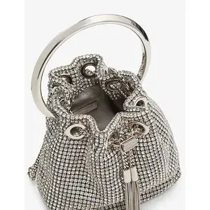 JIMMY CHOO Bon Bon Micro Crystal-embellished Top-handle Bag