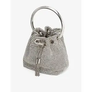 JIMMY CHOO Bon Bon Micro Crystal-embellished Top-handle Bag