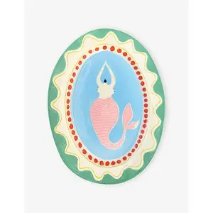 LAETITIA ROUGET Mermaid Large Oval Stoneware Platter - Multi