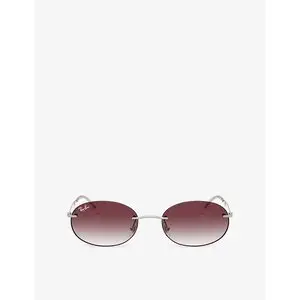 Ray-ban Oval-frame Metal Sunglasses - Silver