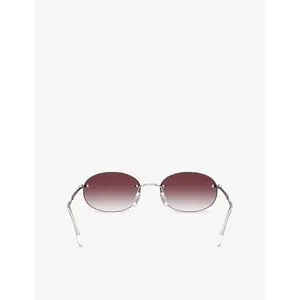 Ray-ban Rb3767 Oval-frame Metal Sunglasses - Silver