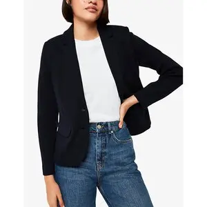 Whistles Slim-fit Single-breasted Cotton-jersey Jacket
