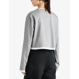 Prada Triangle Appliqué Long-sleeve Cotton-jersey T-shirt