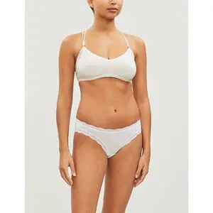 STRIPE & STARE Pack Of Four Lace Stretch-jersey Briefs