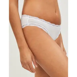 STRIPE & STARE Pack Of Four Lace Stretch-jersey Briefs