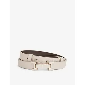 REISS Hayley Leather Belt - Stone