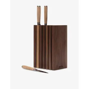 WOODSEA Block Wooden Knife Holder 15.5cm X 12cm - Walnut