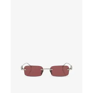 Gucci Rectangle-frame Metal Sunglasses - Silver