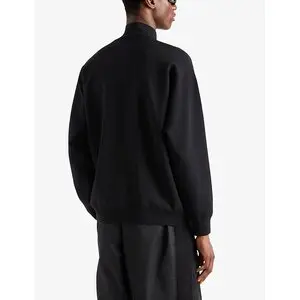 Prada Wool Knitted Cardigan With Triangle Logo