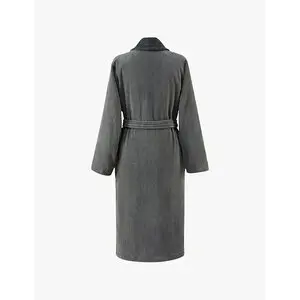 BOSS Double B Shawl-lapel Cotton Bathrobe - Charcoal