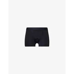 Hanro Micro-touch Branded-waistband Stretch-jersey Trunks - Black