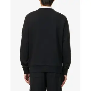 Moose Knuckles Hartsfield Brand-motif Cotton-jersey Sweatshirt - Black