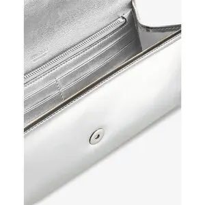 JIMMY CHOO Emmie Mirrored-fabric Clutch - Silver