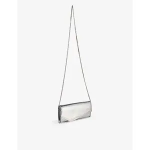 JIMMY CHOO Emmie Mirrored-fabric Clutch - Silver