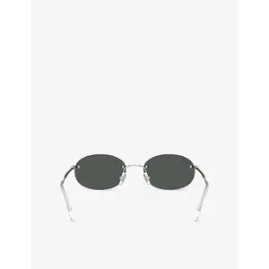 Ray-ban Rb3767 Oval-frame Metal Sunglasses - Silver