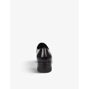 Prada Brushed Leather Loafers With Platform Sole