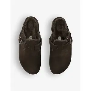 BIRKENSTOCK Boston Shearling-lined Suede Sandals - Mocca