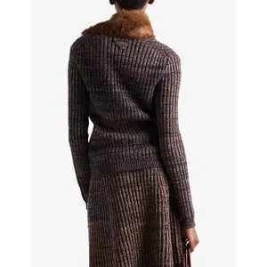 Prada Two-tone Wool Cardigan