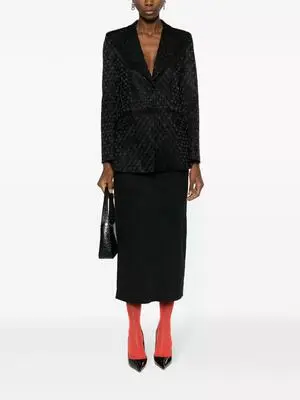 Alberta Ferretti Monogram-jacquard Single-breasted Blazer
