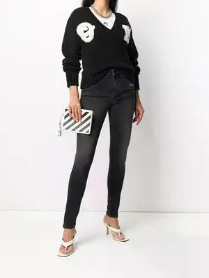 Off-White Alpaca And Wool-blend Jumper With Appliqu