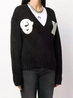 Off-White Alpaca And Wool-blend Jumper With Appliqu