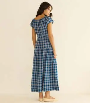 DÔEN Valenne Tiered Maxi Dress - Dorset Plaid
