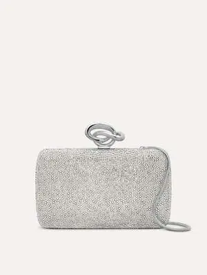 Oscar De La Renta Crystal Pavé Knot Minaudière - Pink