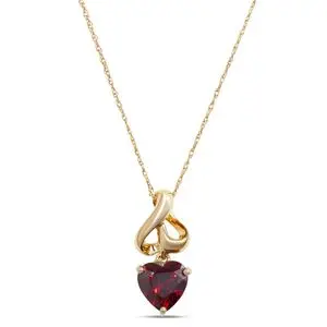 Benbridge Heart Shaped Garnet Pendant Necklace - Red