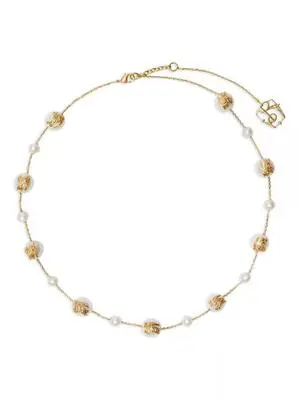 Burberry Equestrian-knight Pearl Necklace - Gold