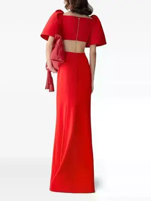 Carolina Herrera Bell-sleeve Gown With Cut-outs - Red