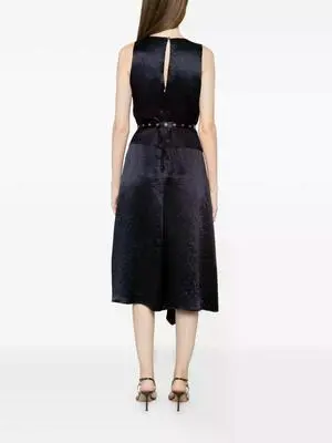 Liu Jo Belted Asymmetric Midi Dress - Blue
