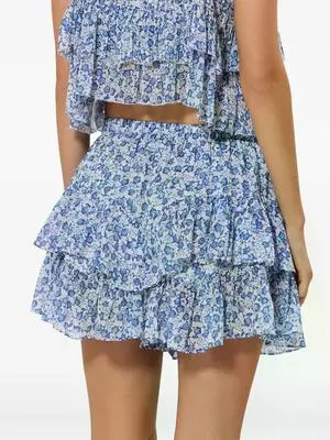 MARANT ETOILE Jocadia Floral-print Mini Shorts - Blue