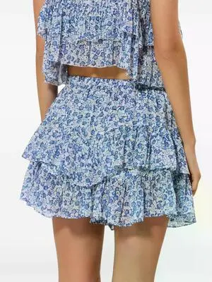 MARANT ETOILE Jocadia Floral-print Mini Shorts - Blue