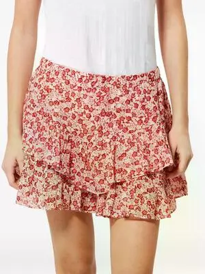 MARANT ETOILE Jocadia Floral-print Mini Shorts - Red
