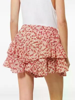 MARANT ETOILE Jocadia Floral-print Mini Shorts - Red