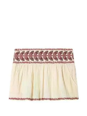 MARANT ETOILE Picadilia Embroidered Mini Skirt - Neutrals