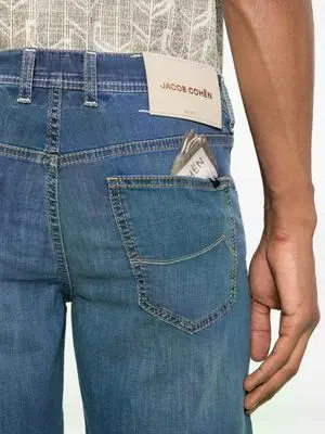 Jacob Cohen Logo Patch Denim Shorts - Blue