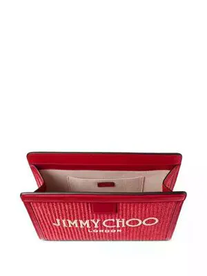 JIMMY CHOO Avenue London Raffia Clutch Bag - Red
