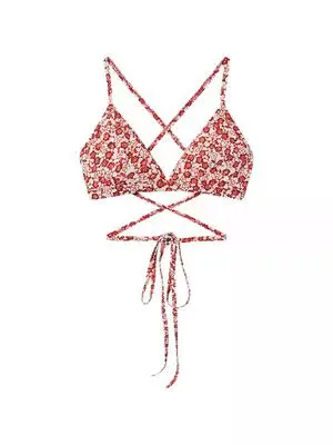 Isabel Marant Étoile Solange Floral-print Bikini Top - Red