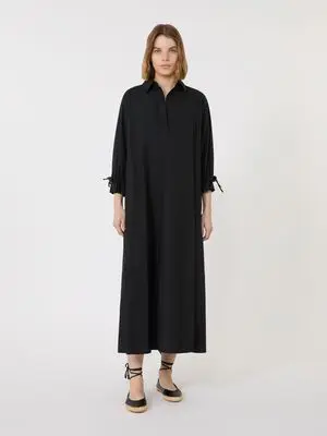 Max Mara Oversized Cotton Poplin Maxi Dress - Black