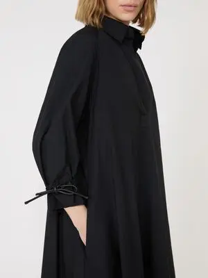Max Mara Oversized Cotton Poplin Maxi Dress - Black