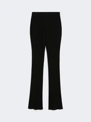 Max Mara Viscose Crêpe Rib-knit Trousers