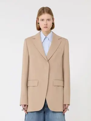 Max Mara Tailored Wool Blazer With Pleated Back
