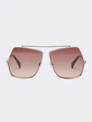 Max Mara Square Frame Sunglasses - Brown Peach